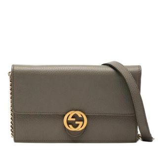 Gucci Pre-owned Interlocking G Dollar Wallet on Chain - Femme - Pre-owned - Brun - Taille: ONE Size