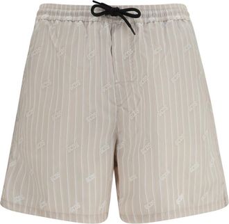 GCDS Pinstripe Badeshorts mit durchgehendem Logo - - Swimwear - Herren - Beige - S