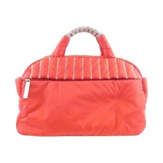 Chanel Sac &agrave; main vintage en nylon doccasion - Femme - Pre-owned - Rouge - Taille: ONE Size