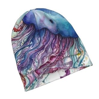 Generic Casquette De Crâne À Revers Méduses Aquarelle Bonnet Extensible Coupe-Vent Bonnet Hiver pour Homme Course À Pied Extérieur