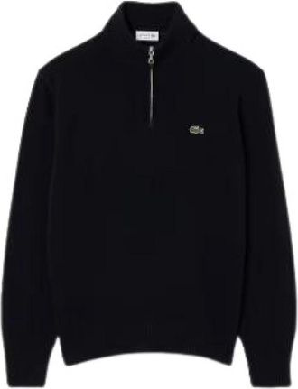 Lacoste Homme, Pulls, Bleu, Taille: L Maglione a collo alto in lana cardata zip