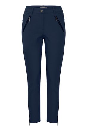 Fransa FRZio Damen Hose Stoffhose Chinohose mit Stretch Tight Fit Mid Waist Cropped, Gr&ouml;&szlig;e:38, Farbe:(NOOS) Dark Peacoat (60468)