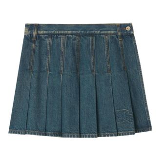 Burberry Faltenrock aus Denim - - Skirts - Damen - Blau - 2XS