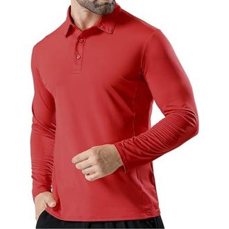Generic Polo de golf &agrave; manches longues pour homme - Haut athl&eacute;tique - &Eacute;vacuation de lhumidit&eacute; - V&ecirc;tements de travail en plein air - Chemises d&eacute;contract&eacute;es &agrave; c