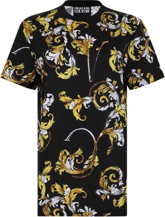 Versace Jeans Couture Femme, Tops, Multicolore, Taille: 40 FR Baroque Print T-Shirt