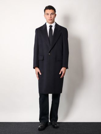Hev&ograve; Mens Cashmere Coat Blue
