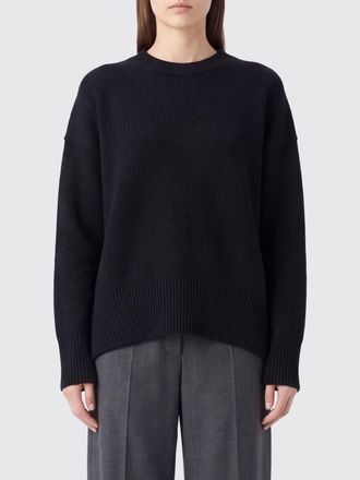 Jil Sander Pull &agrave; col rond en pur cachemire noir avec &eacute;paules tombantes et bords c&ocirc;tel&eacute;s