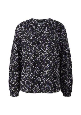 Comma Langarmbluse Bluse Viskosebluse mit abstraktem Muster