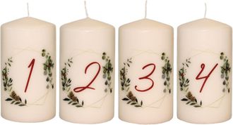 Wiedemann 4X Flachkopfkerzen Advent 1-4 130/70mm (Creme)