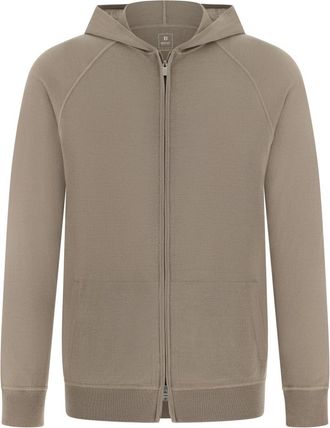 Boggi Milano Homme, Pulls, Beige, Taille: L Veste &agrave; Capuche Tricot&eacute;e Enti&egrave;rement Zipp&eacute;e