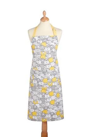 KitchenCraft Yellow Sheep Anpassbare Originelle Kochsch&uuml;rze, Baumwolle, Gelb/Grau/Wei&szlig;, 31 x 69 x 89 cm, 1 Einheiten