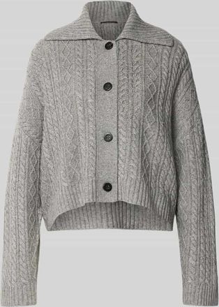 Windsor Strickjacke aus Woll-Yak-Mix mit Zopfmuster
