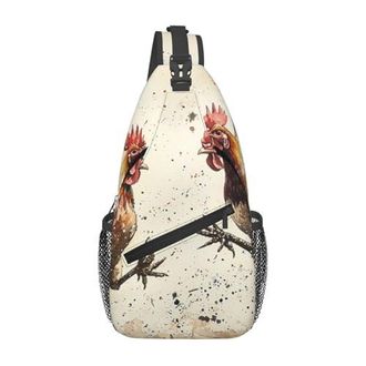 Generic Sac &agrave; dos &agrave; bandouli&egrave;re amusant en forme de coq de ferme pour homme, sac &agrave; dos de randonn&eacute;e pour homme