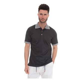 Kiton Polo-Shirt mit Clip-Verschluss und Kontrast - - Tops - Herren - Schwarzk - M