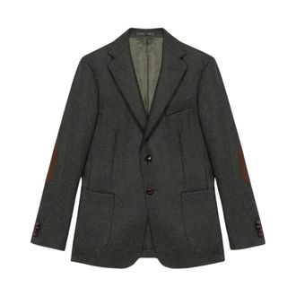 Brooks Brothers Regular Fit Wollblazer mit Ellenbogen-Patches - - Jackets - Herren - Gr&uuml;n - 2XL