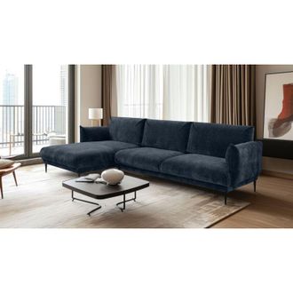 Fun M&ouml;bel Ecksofa Designersofa madison xl in Stoff Dress Me Blau Ottomane Links