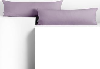 Decoking 2 Kissenbezüge 20x120 cm Jersey 100% gekämmte Baumwolle Reißverschluss violett Amber