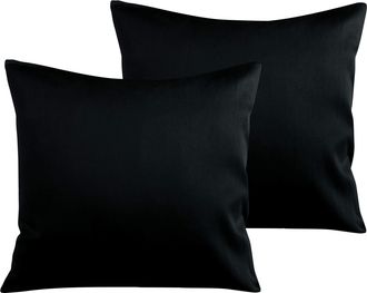 NTBAY 500 Fadenzahl ägyptischer Baumwolle Kissenbezug, 2er Set 80x80 cm Kopfkissenbezug, Superweicher Premium und Gemütlich Kissenhülle, Schwarz