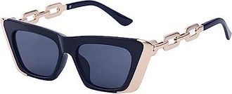 Generic Lunettes de soleil oeil de chat pour femme avec chaîne en métal, c1, Taille unique