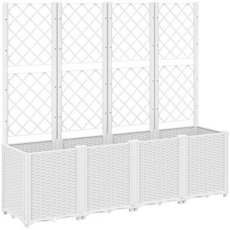 vidaXL Vidaxl - Jardini&egrave;re avec treillis blanc 160x40x140 cm pp