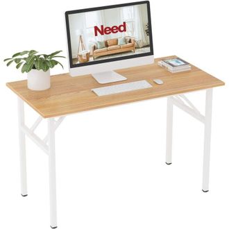 Need Need - Bureau dOrdinateur Informatique Pliante 120x60cm Table d&eacute;tude/&agrave; d&icirc;ner Pliable pour Maison/Bureau