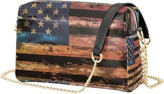 Mnsruu Sacs à bandoulière pour femme, sac à main en cuir imprimé drapeau américain arc-en-ciel, sac à main