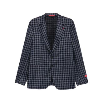 Isaia Gingham-Check Jacke - - Jackets - Herren - Blau - 2XL