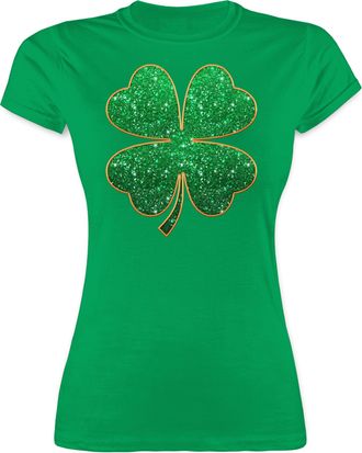 Shirtracer Shirt Damen - St. Patricks Day - Vierbl&auml;ttriges Kleeblatt I Shamrock I Gl&uuml;cksbringer - XXL - Gr&uuml;n - irische Kleidung irisches Outfit Sankt irisch Tshi