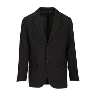 Emporio Armani Einreihige Jacke aus technischem Seersucker - - Jackets - Herren - Schwarzk - M