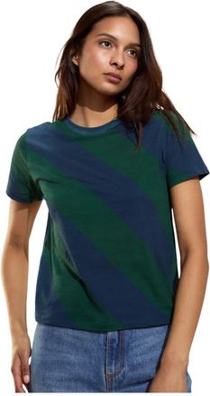 Cynthia Rowley Femme, Tops, Multicolore, Taille: 38 FR Tee-shirt à rayures diagonales