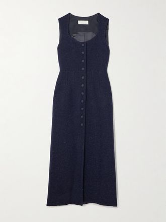 Liberowe Avery Midikleid Aus Metallic-tweed Aus Einer Wollmischung - Blau