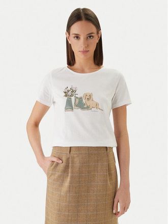 Barbour T-Shirt Brambles LTS0712WH11 Wei&szlig; Regular Fit