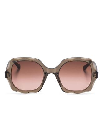 Chloé lunettes de soleil à monture carrée - Marron