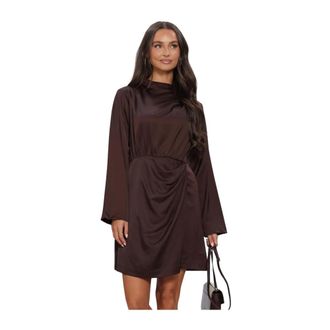 Y.A.S Yasbista LS Kleid - - Dresses - Damen - Braun - L