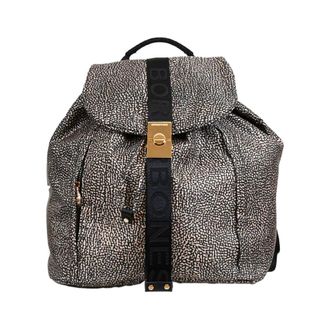 Borbonese Femme, Sacs, Gris, Taille: ONE Size Sac à Dos Fold avec Fermeture Coulissante