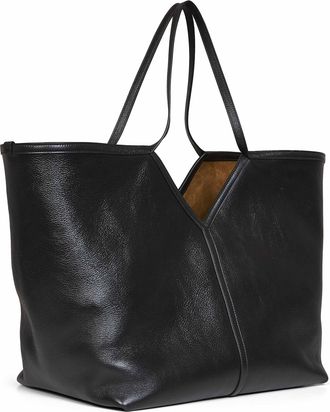 Saint Laurent Womens Small Y Leather Tote Bag Black Calf Shoulder