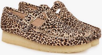 Clarks Mocassins l&eacute;opard Wallabee en cuir