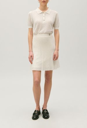 Claudie Pierlot Jupe fluide maille fine &eacute;crue