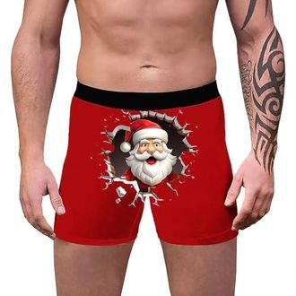 Generic Calecon Personnalise Homme, Homme Calecon Noël, Sport Boxer Homme Pas Cher Rigolo Noel Calecon Microfibre Shorty Transparent sous-Vêtements, Caleçon d