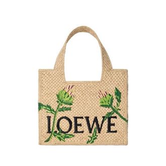 Loewe Paulas Ibiza - Petit Font tote brod&eacute; en raphia