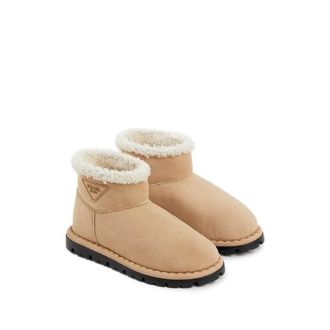 Prada Bottines en cuir su&eacute;d&eacute; fourr&eacute;es