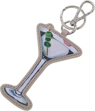 Fendi unisex, Pre-owned, Beige, Taille: ONE Size Porte-cl&eacute;s en cuir Pre-owned