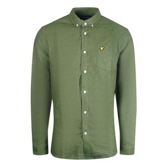 Lyle & Scott Langarm-Chambray-Hemd in Moosgrun