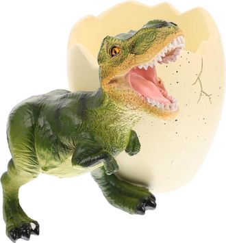 Pretyzoom Resin Dinosaur Stifthalter mit Eierschale Form Cartoon Dinosaurier Stifteorganizer aus Resin f&uuml;r Schreibtisch Praktischer Stiftehalter f&uuml;r B&uuml;ro Schule