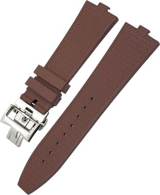 Generic Konvexe Uhrenarmbänder aus Fluorkautschuk, 24 x 7 mm, für Overseas Device Quick Series-Ersatzarmband