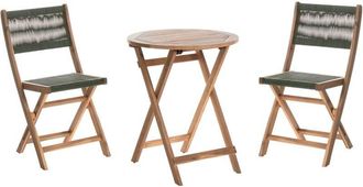 Beliani Bistro Set klappbar PROSSEDI Akazienholz Gr&uuml;n