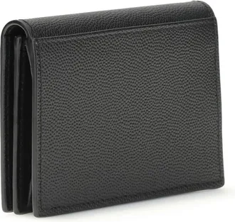 Saint Laurent Grain de Poudre Leather Card Case - Black