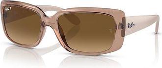 Ray-Ban Rb4389 Sonnenbrillen Elfenbein Fassung Braun Glas Polarisiert 55-17