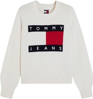 Tommy Hilfiger Pull droit &agrave; logo en coton et laine