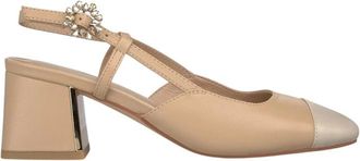 Alma En Pena Alma EN Pena, Femme, Chaussures, Beige, Taille: 42 EU Escarpin Slingback Avec Talon et Bout Contrast&eacute;s